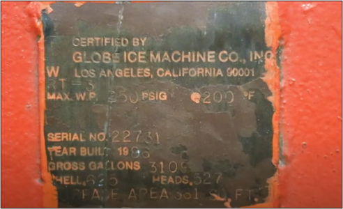 Item A asks if the vessel is labeled and has a legible nameplate . A ...